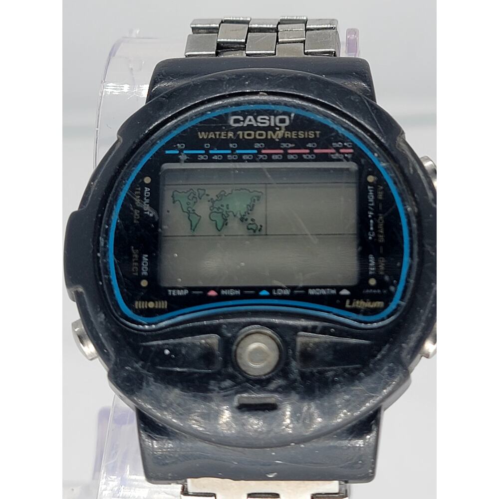 Vintage Casio Ts-100 World Time Digital Watch - Retro… - Gem